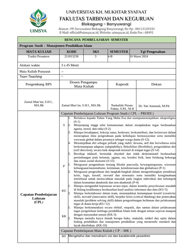 2024 - Form Rps - Uimsya | PDF