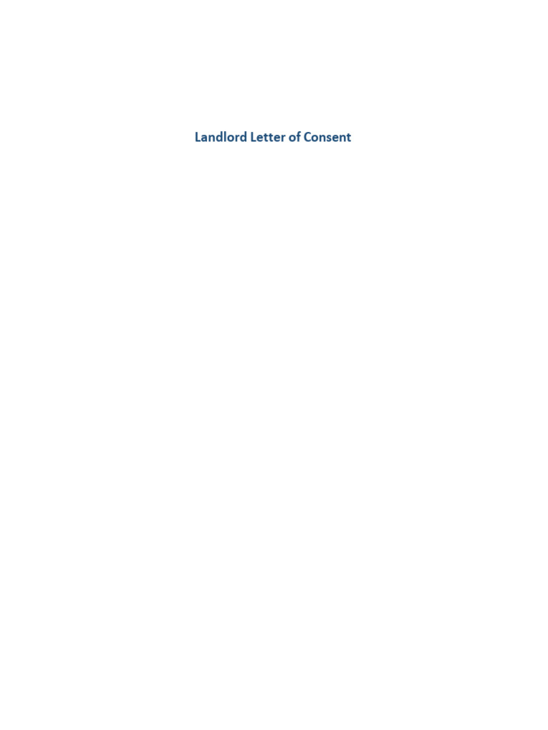 Landlord Consent Letter for Property Improvements | PDF | Lease | Law ...