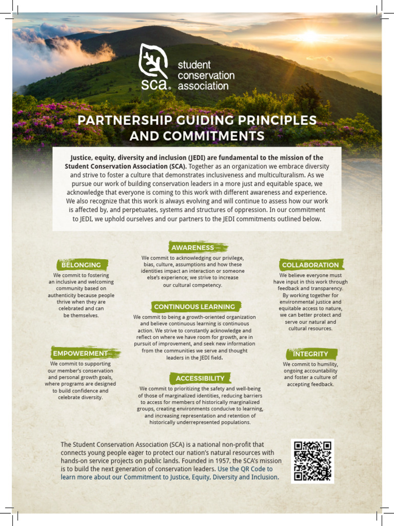 SCA JEDI Partnership Principles Commitments PRINT+ | PDF | Social ...