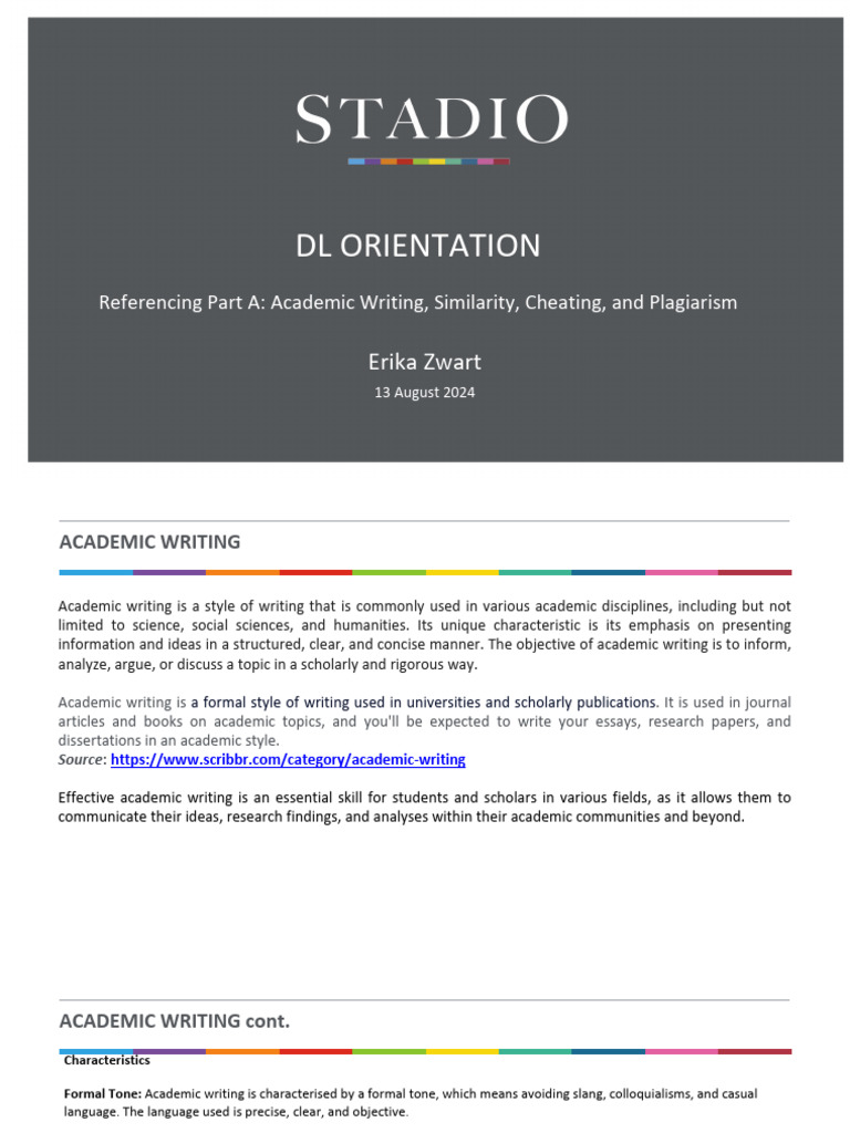 Referencing Part A ACADEMIC WRITING PLAGIARISM CHEATING AND ...