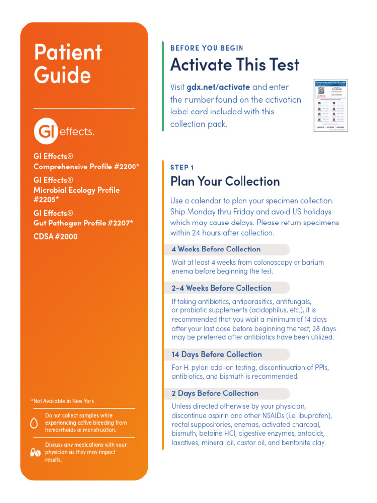 Stool Collection Instructions 1 Day | PDF | Gastroenterology | Clinical ...