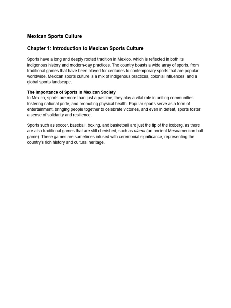 Mexican sports_ Chapter 1 | PDF