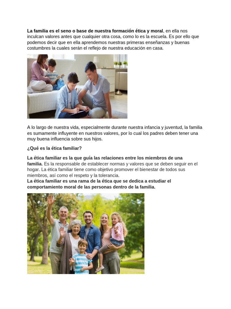 album de etica familiar | PDF | Familia | Moralidad