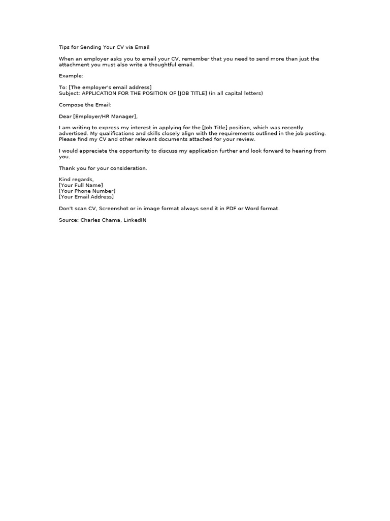 How to Email Your CV Effectively | PDF