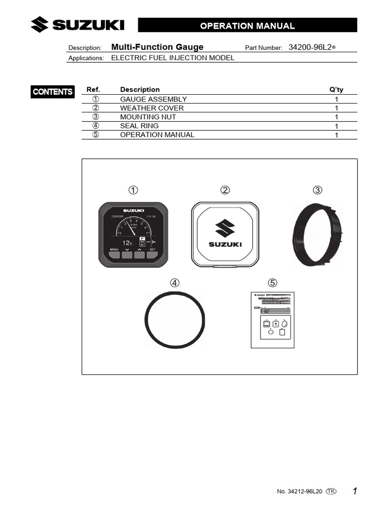 Suzuki Multi-Function Gauge Manual | PDF | Qr Code | Speed