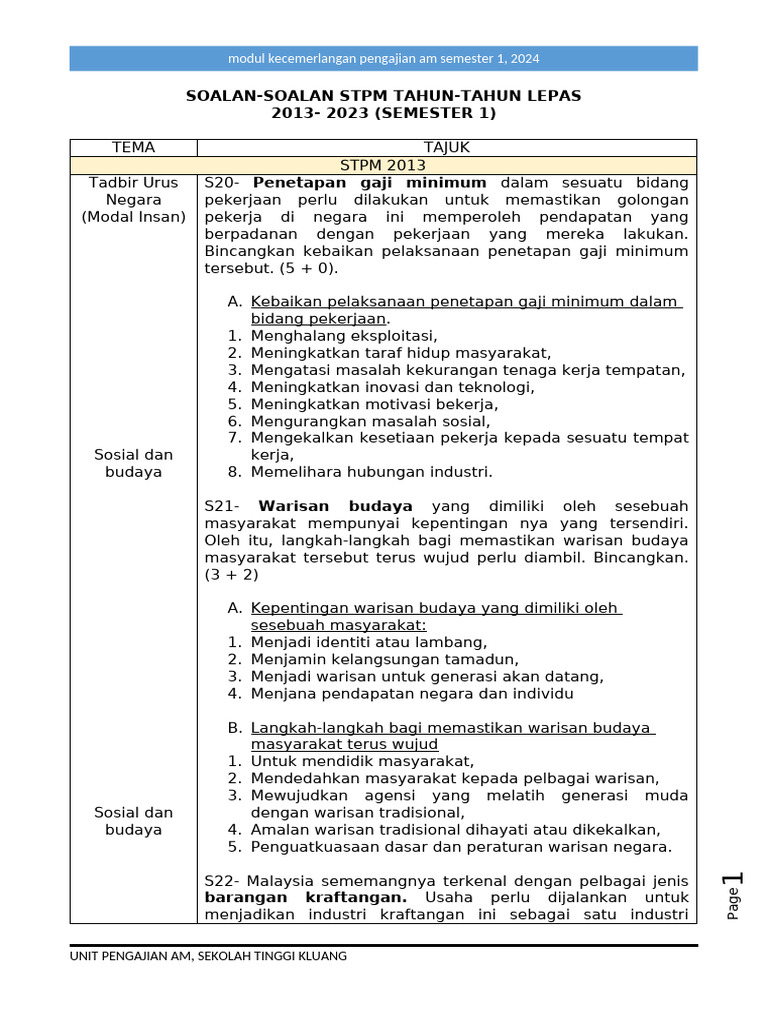 3-Modul Pecutan Akhir Semester 1 2024 (Ori) | PDF