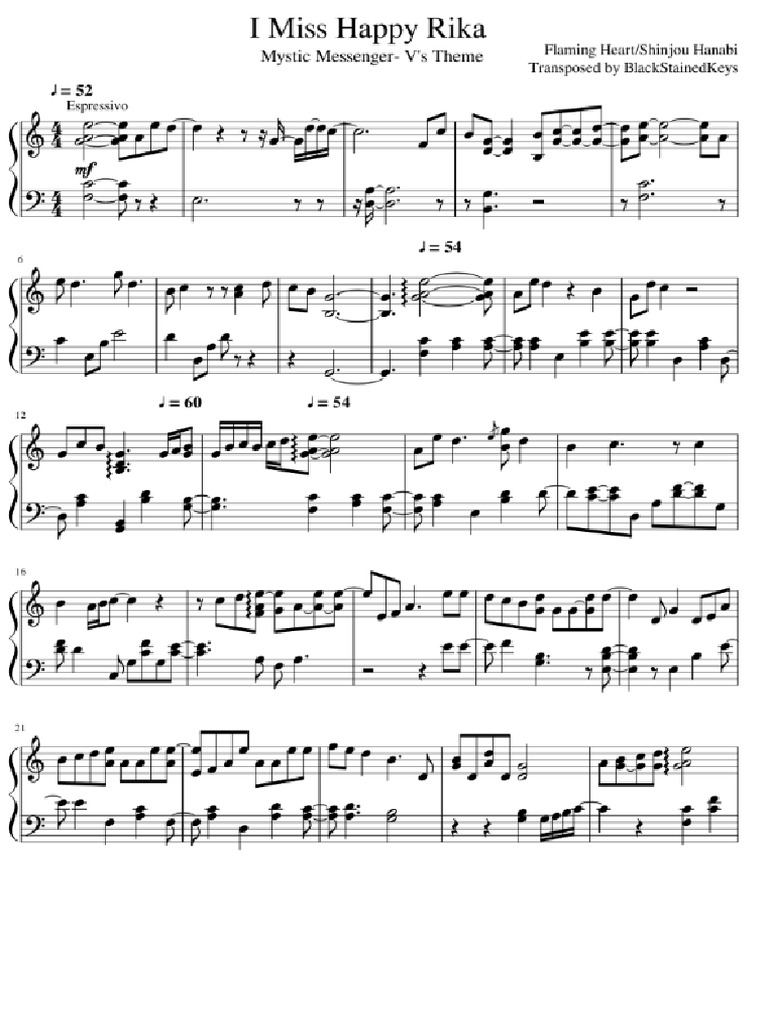 i miss happy rika piano | PDF