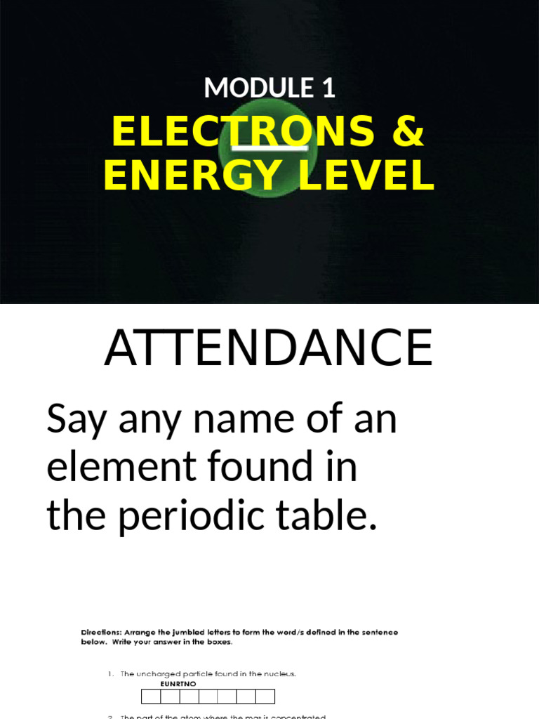 Electrons & Energy Level | PDF