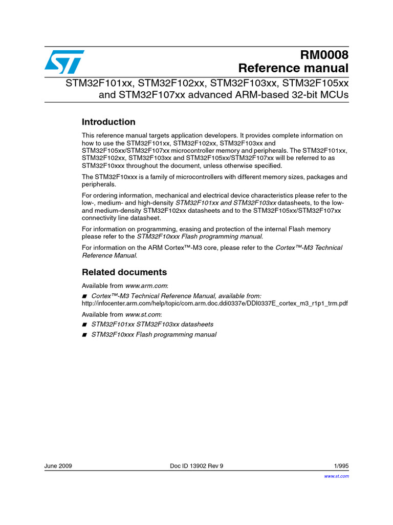 Stm32f10xxx Manual | PDF | Microcontroller | Computer Science