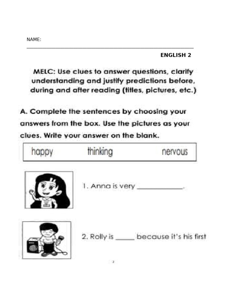 Grade 2 - Activity Sheets | PDF