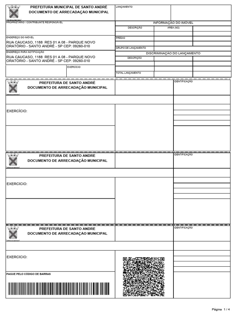 IPTU 2025 Santo André: Detalhes e Vencimentos | PDF | Dados ...