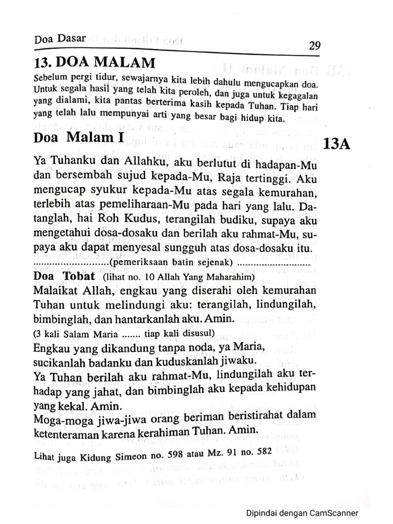 13 Doa Malam | PDF