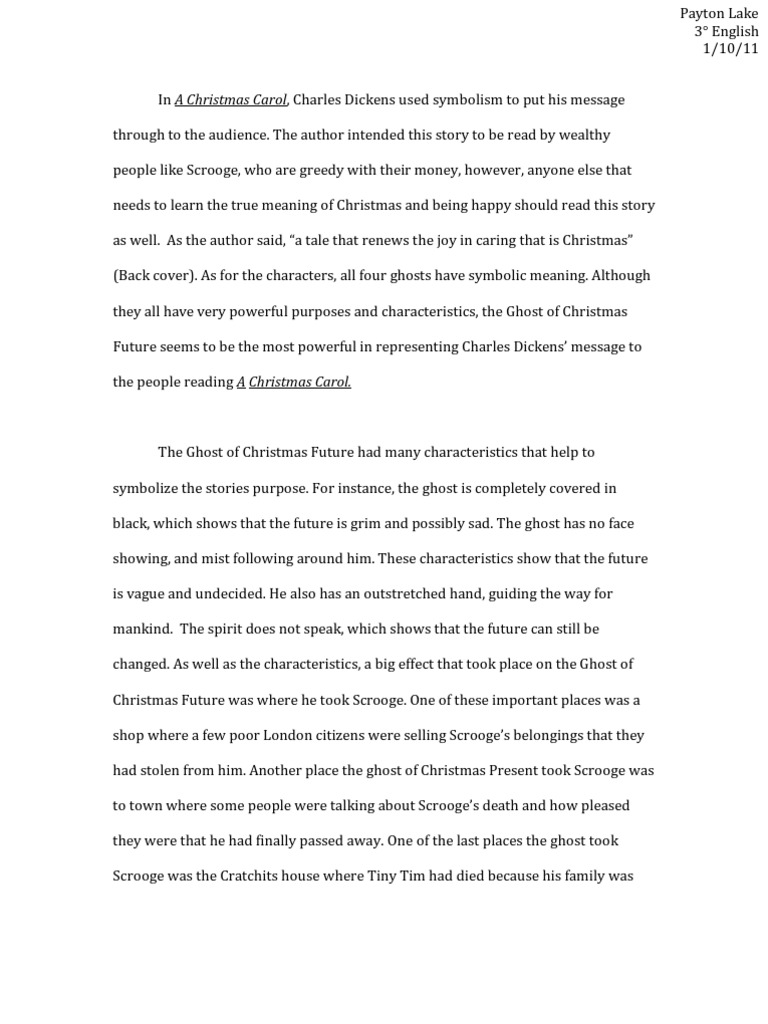 A Christmas Carol Essay | PDF