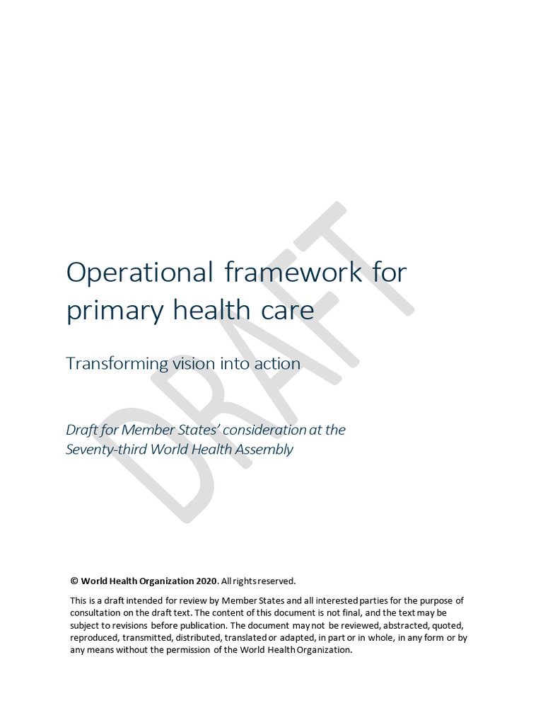Operational Framework For Primary Health Care Wha73 | PDF | Health Care ...