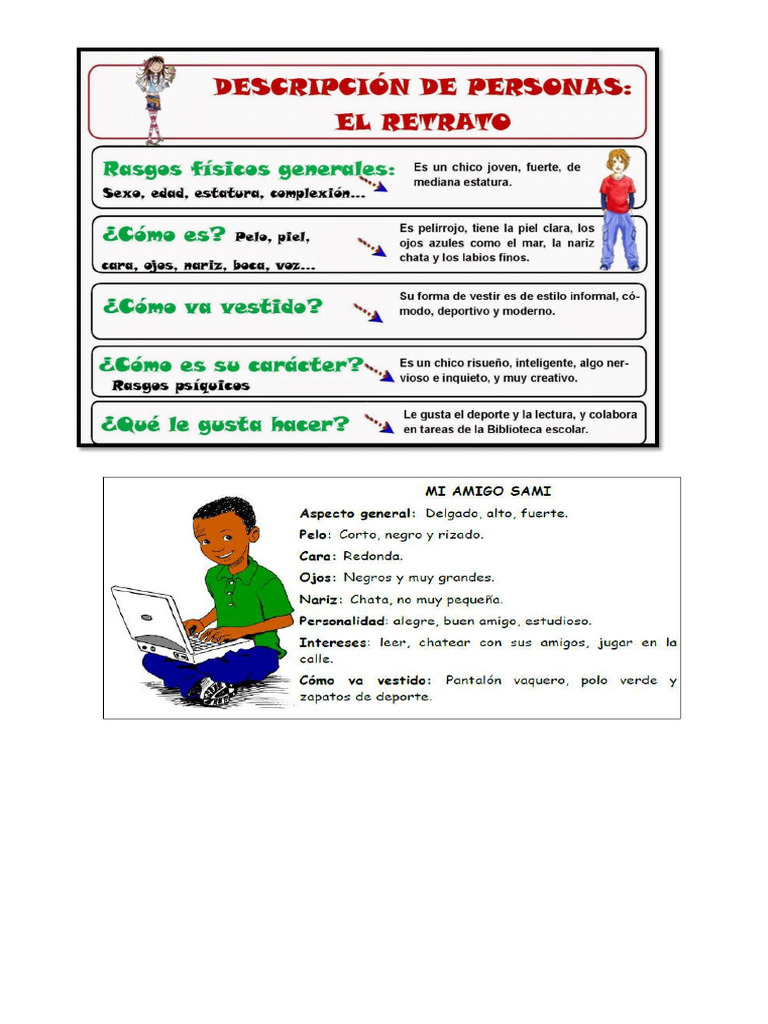 Actividades para Describir Personas y Animales | PDF