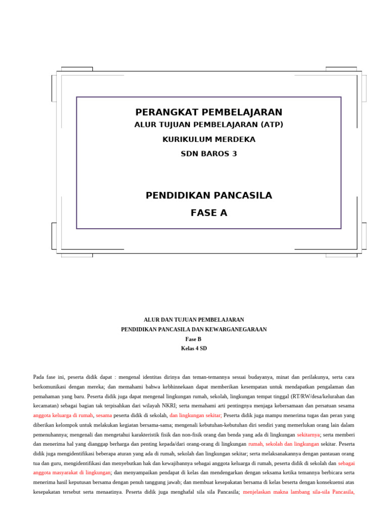 ATP PPKN Kelas 4 | PDF