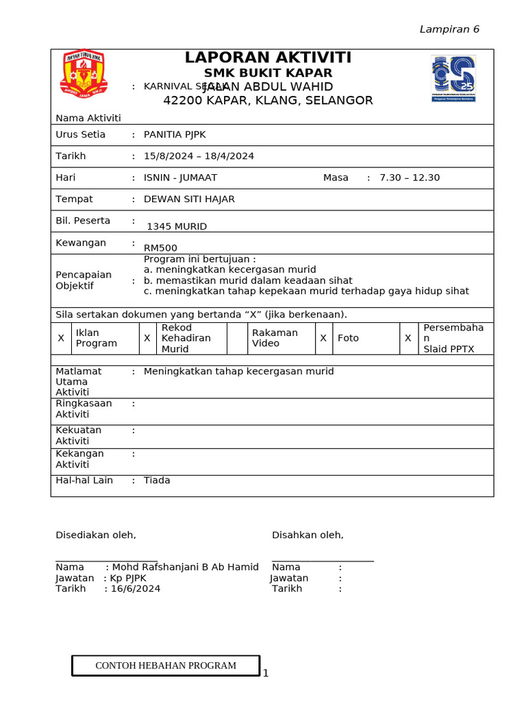 Jadwal Karnival Segak 2024 | PDF