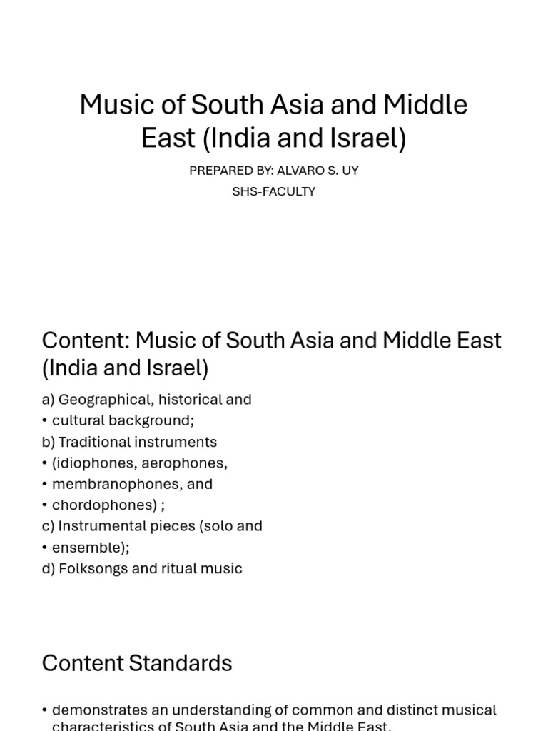 Q3 Music of South Asia and MiddleL1 | PDF | South Asia | Musicology