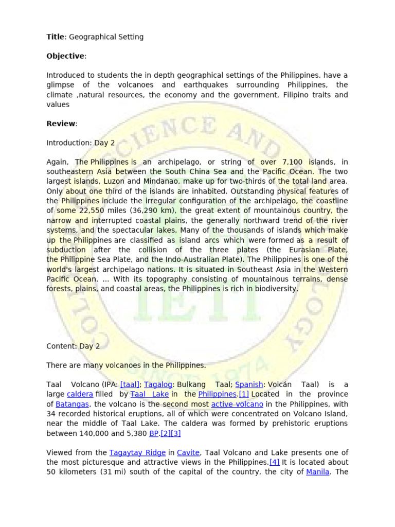Philippine-History_Module-1 | PDF | Volcano | Physical Geography