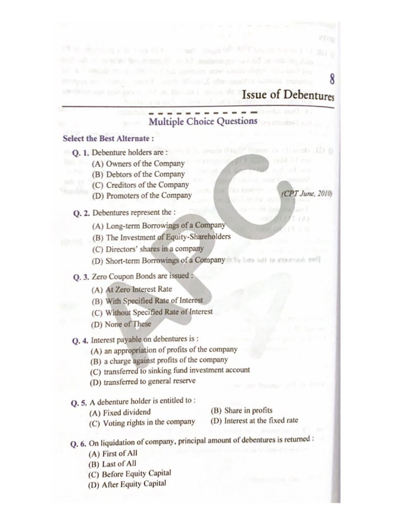 8) Issue of Debentures | PDF