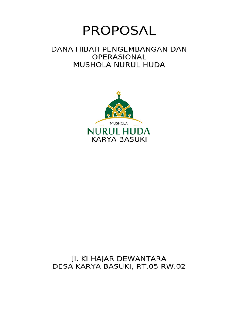 Proposal Dana Hibah Mushola Nurul Huda | PDF