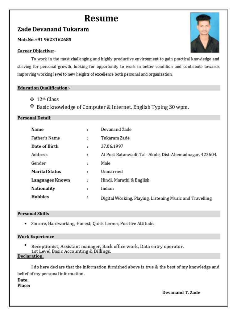 Zade Devanand's Professional Resume | PDF