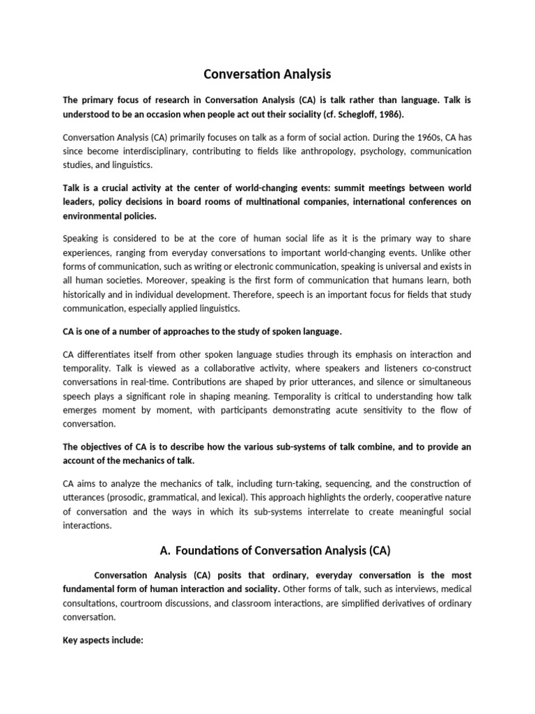 Materi Conversation Analysis_Applied Linguistics | PDF | Linguistics ...