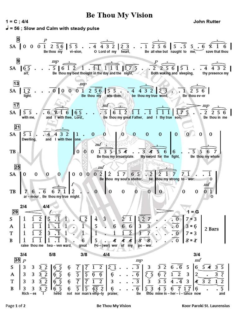 Be Thou My Vision - Rutter | PDF