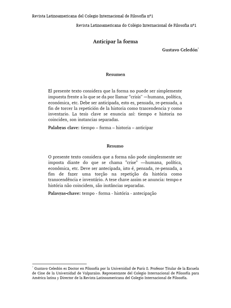 Anticipar la Forma en la Historia | PDF | Pensamiento | Experiencia