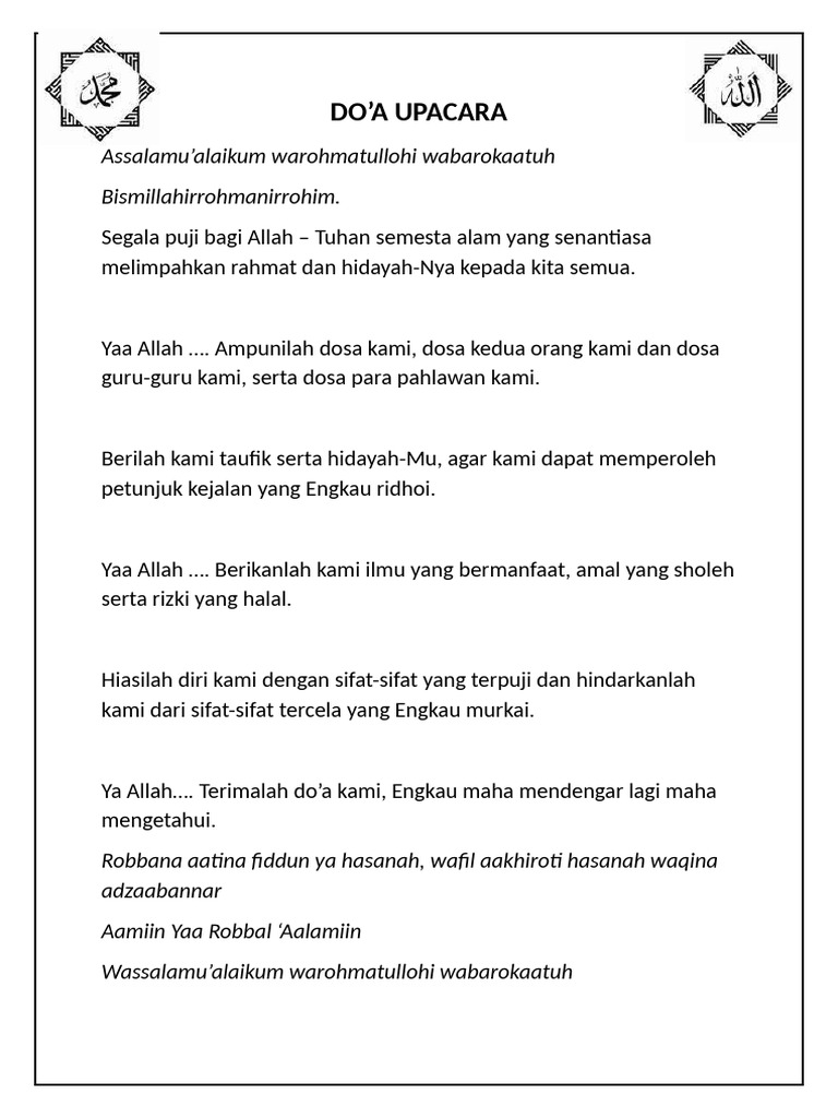 Doa Upacara | PDF