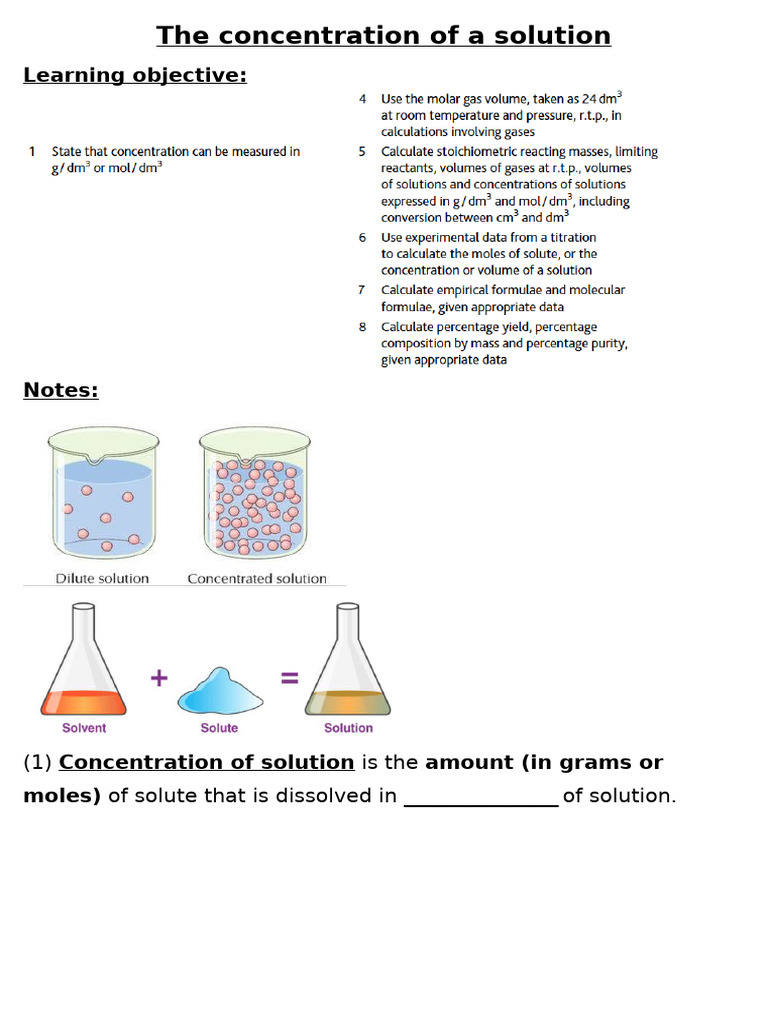 5.3 The Concentration of A Solution | PDF