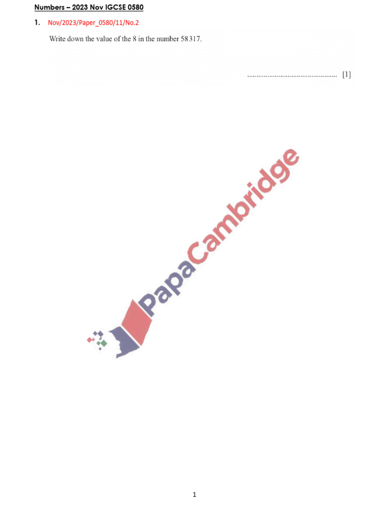 2023N Numbers IGCSE 0580 Math | PDF