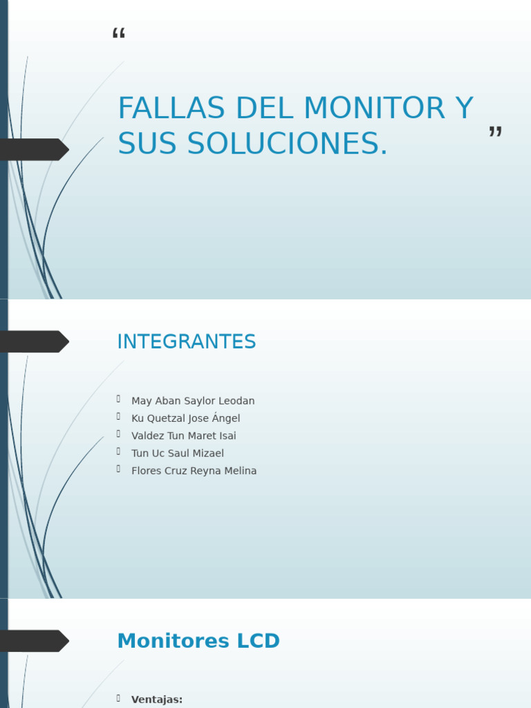 Fallas Comunes de Monitores y Soluciones | PDF | Monitor de computadora ...