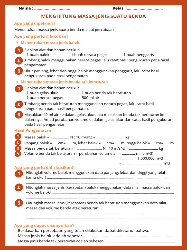 Menghitung Massa Jenis dan Posisi Benda | PDF