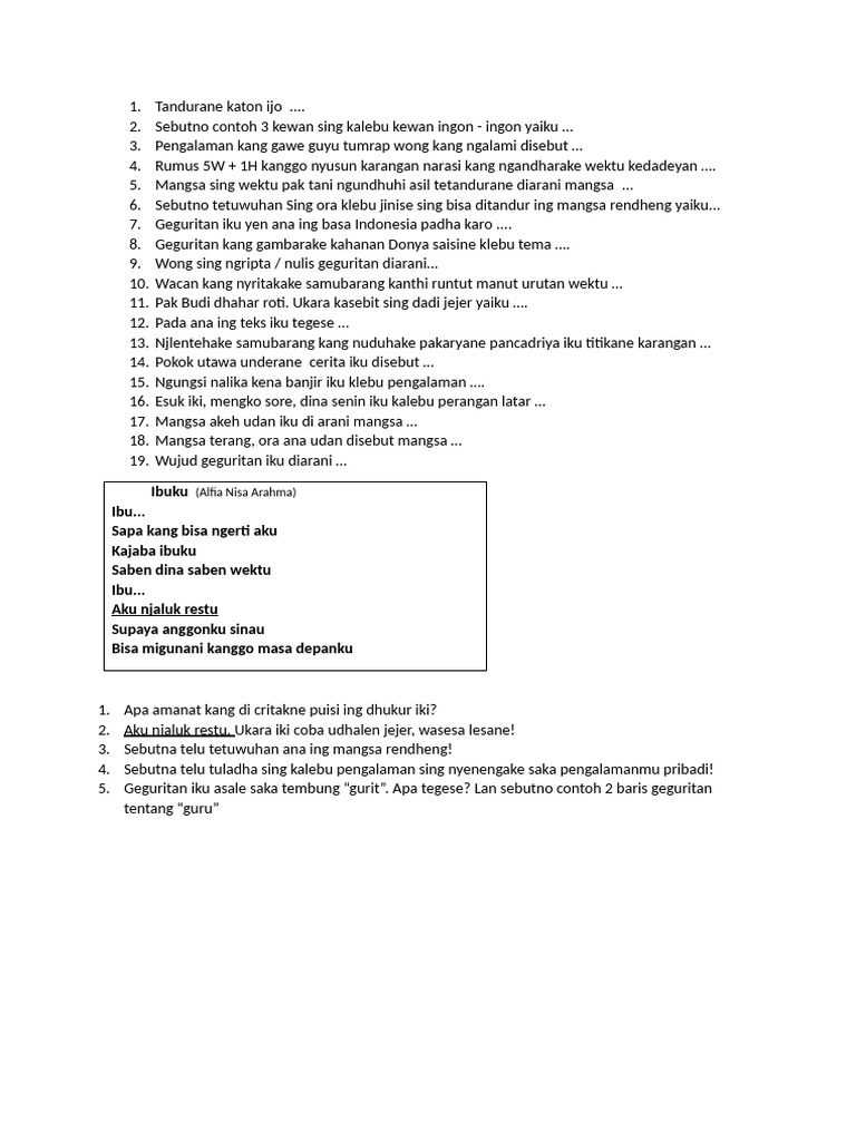 Latihan Sas B Jawa | PDF