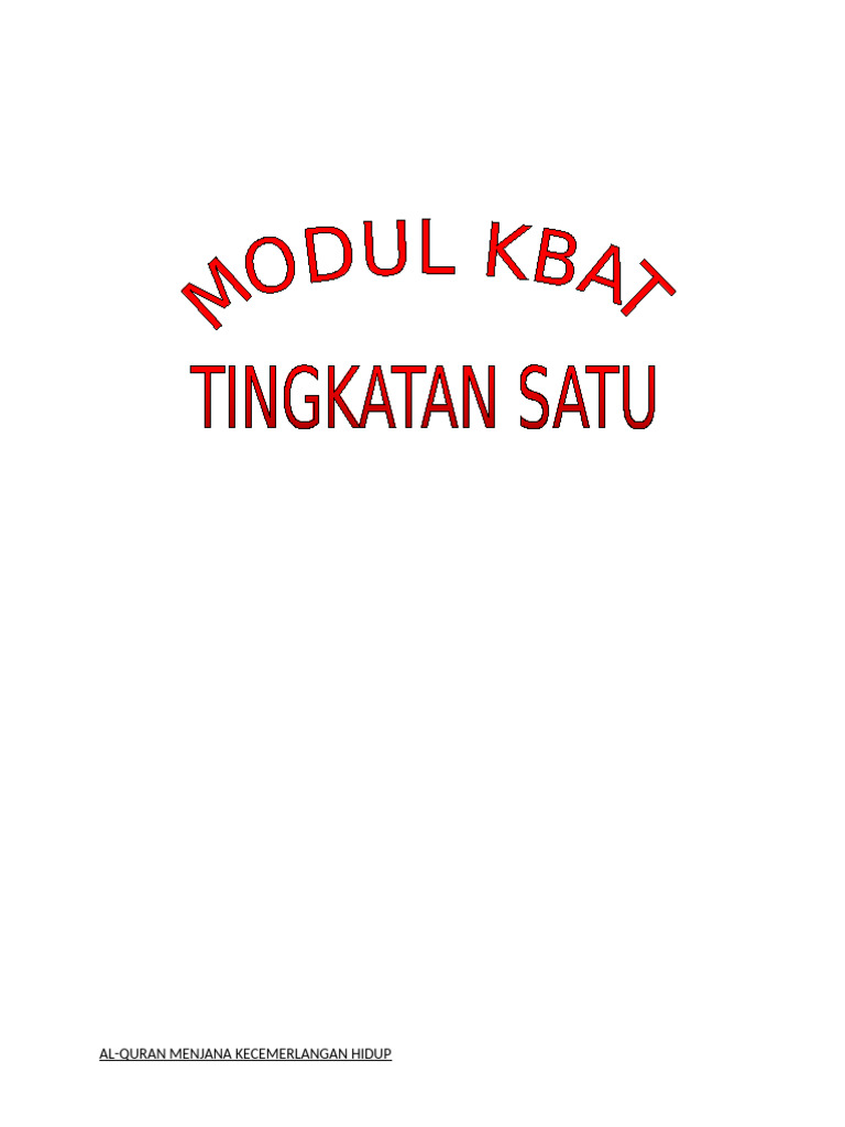 Modul Kbat Tingkatan 1 | PDF