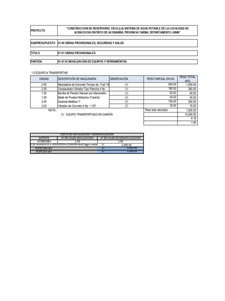 01 - Metrado Sistema de Agua Potable-Acracocha 03 | PDF | Ingeniería de Edificación | Hidráulica