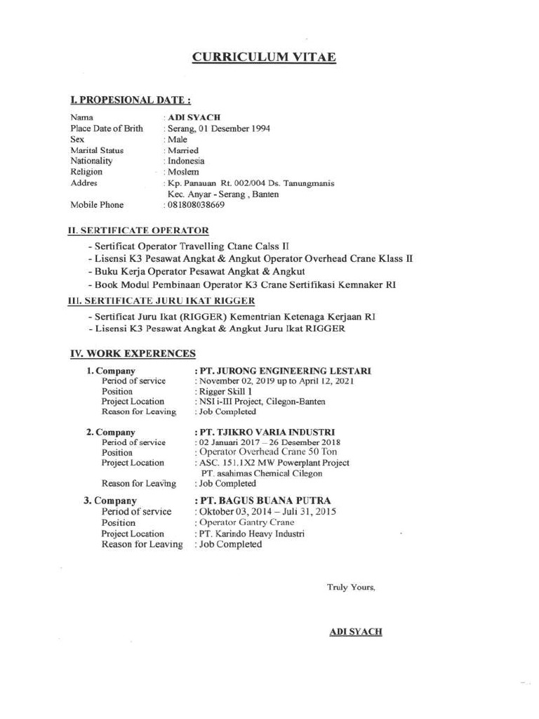 CV. Adi Syach | PDF