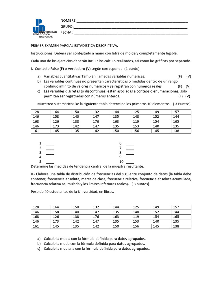 Exa Stat | PDF | Análisis estadístico | Enseñanza de matemática