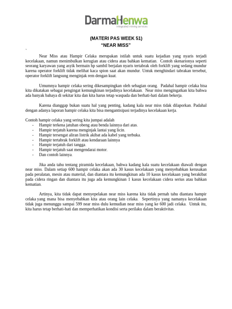 4. Pas Wk51 - Near Miss | PDF