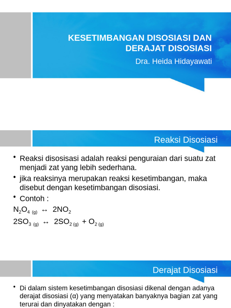 Derajat Disosiasi dalam Reaksi Kimia | PDF