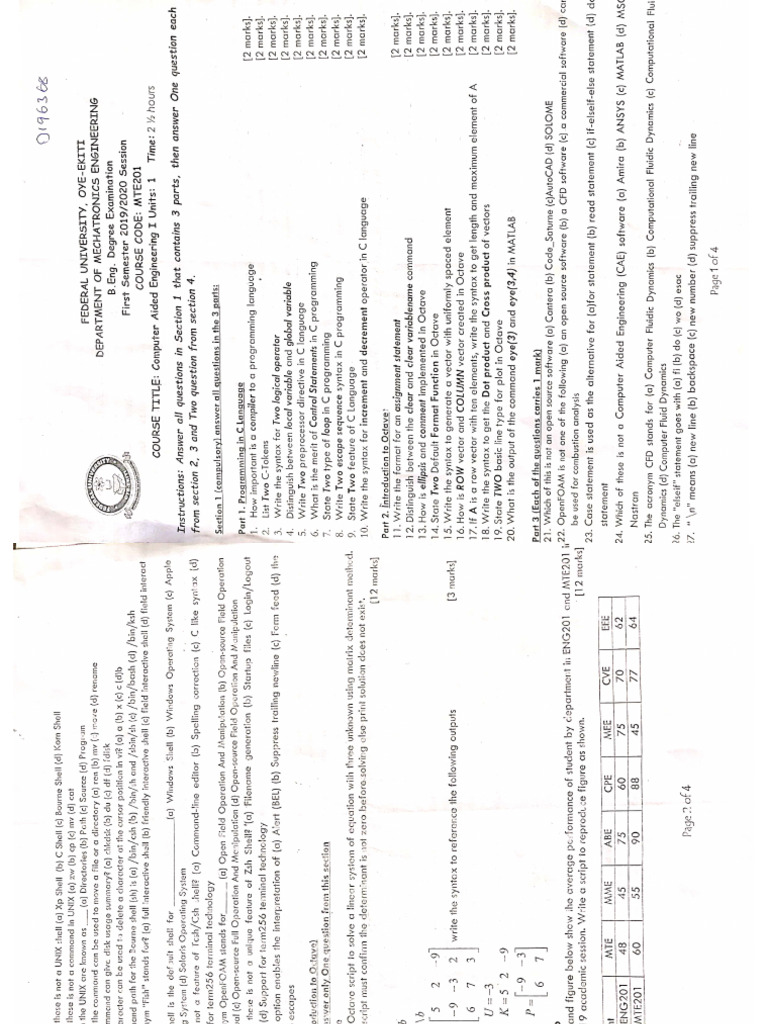 General 200L Past Questons 2 | PDF