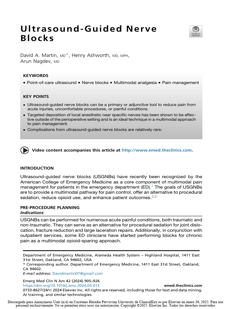 Ultrasound-Guided Nerve Blocks | PDF | Hand | Anatomical Terms Of Motion