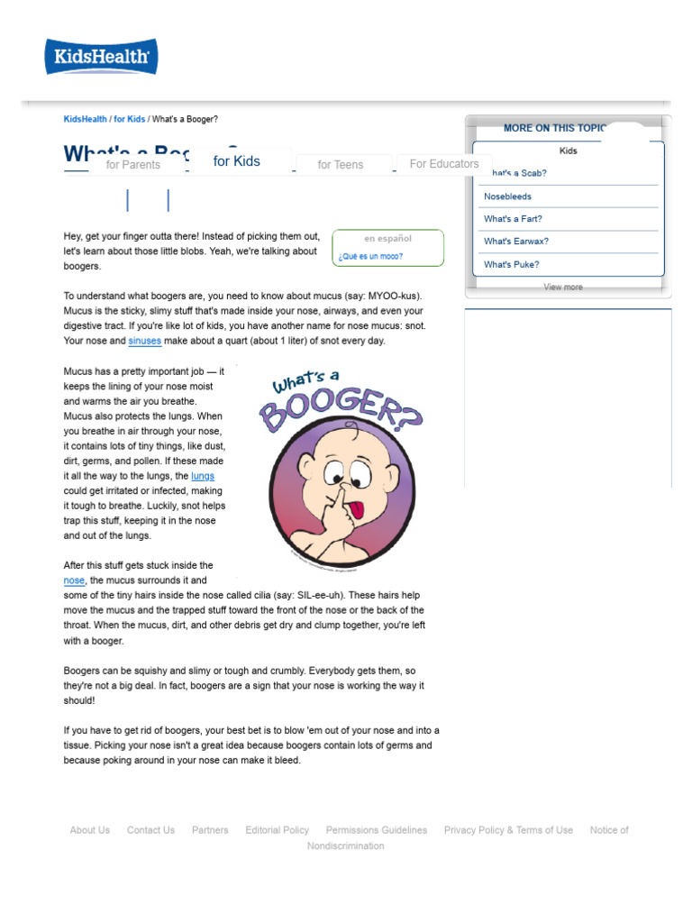 3.2.1 Whats a Booger_ | PDF | Mucus | Human Nose
