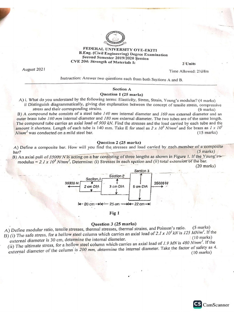 General 2020-2021 Second Semester Past Questions | PDF