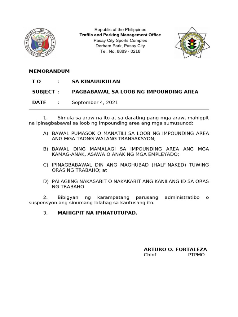 Memo Tagalog | PDF