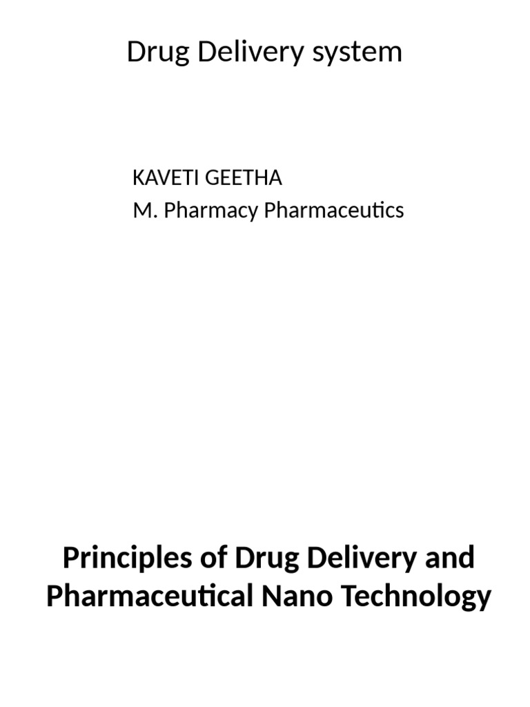 Drug Delivery System | PDF | Nanoparticle | Nanotechnology