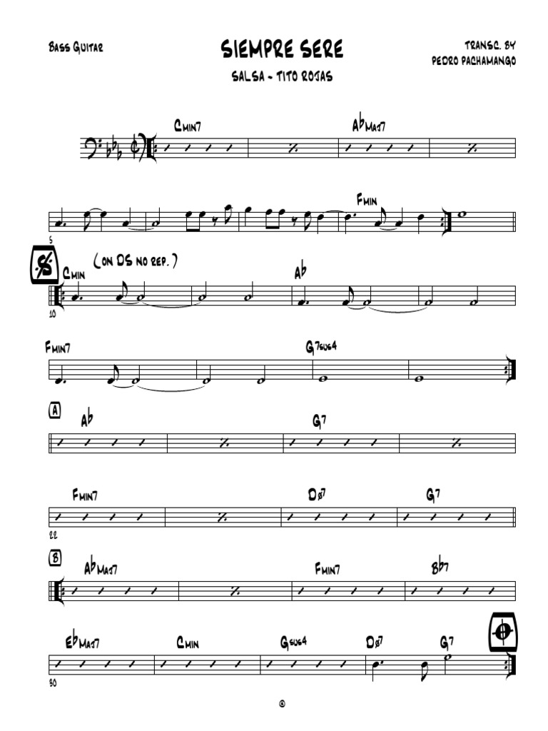 Siempre Sere - Bass Guitar | PDF