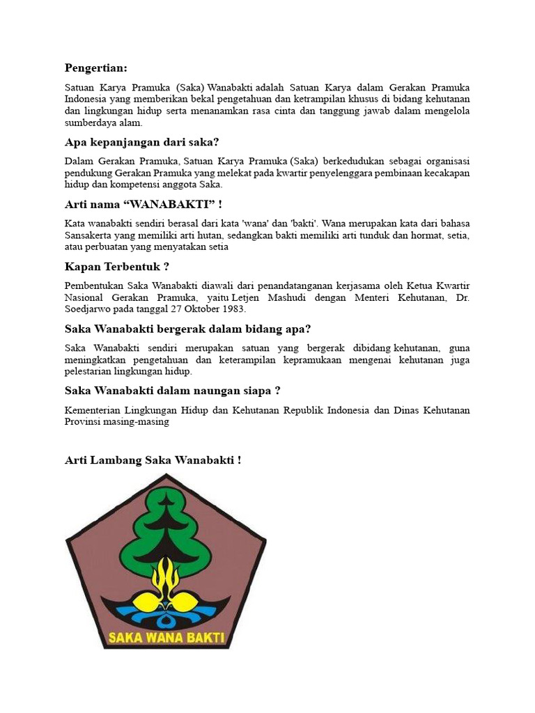 Materi Dasar Saka Wanabakti | PDF