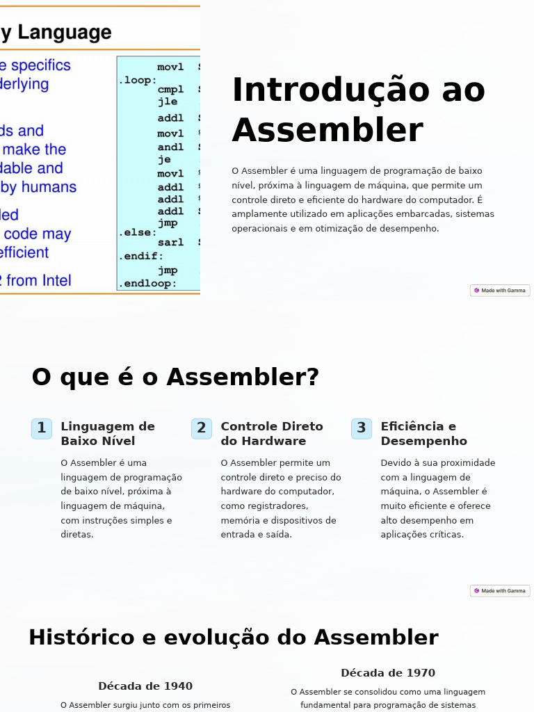 Introdução ao Assembler: Controle e Eficiência | PDF | Linguagem ...